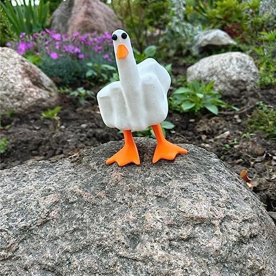 Middle Finger Duck Figurines Home Decor Funny Duck You Figurine, Rude Duck Figurine Middle Finger Decor Duck Statue Middle Finger Statue Weird Decor Duck Decor Porch Goose Statue Middle Fingers