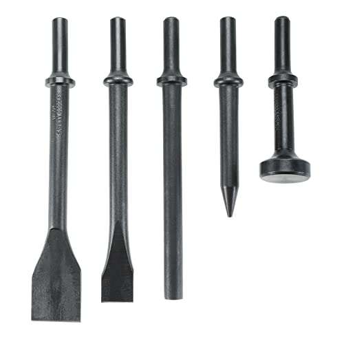 YaeTek 10 Pcs Air Hammer Pneumatic Chisels Tools including 9pcs 0.401'' Shank Smoothing Pneumatic Air Hammer Chisels Bits and High Carbon Steel Spring