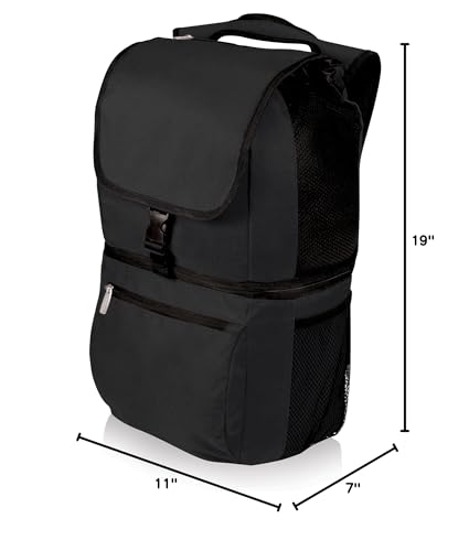 ONIVA - a Picnic Time brand Zuma Backpack Cooler, Soft Cooler Backpack, Lunch Cooler Black 16 x 11 x 3
