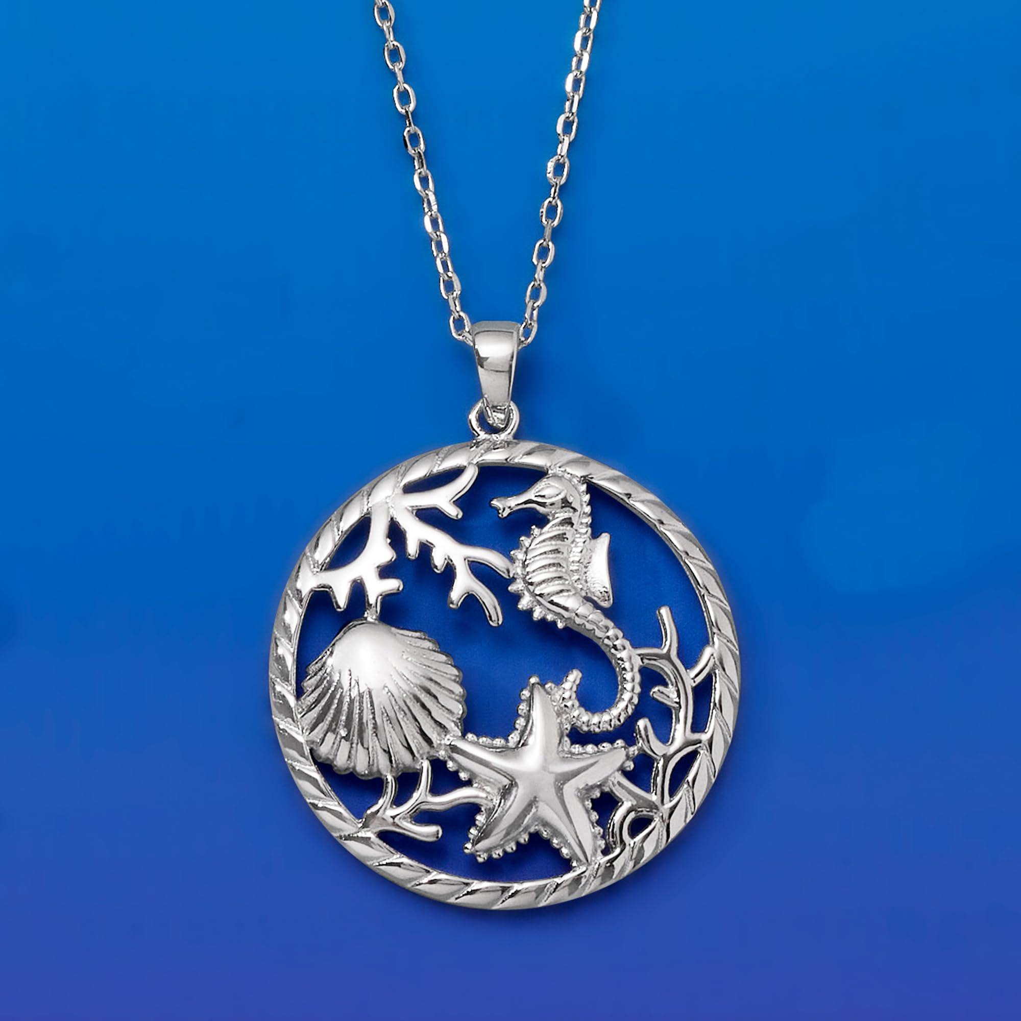 Ross-Simons Sterling Sea Life Pendant Necklace