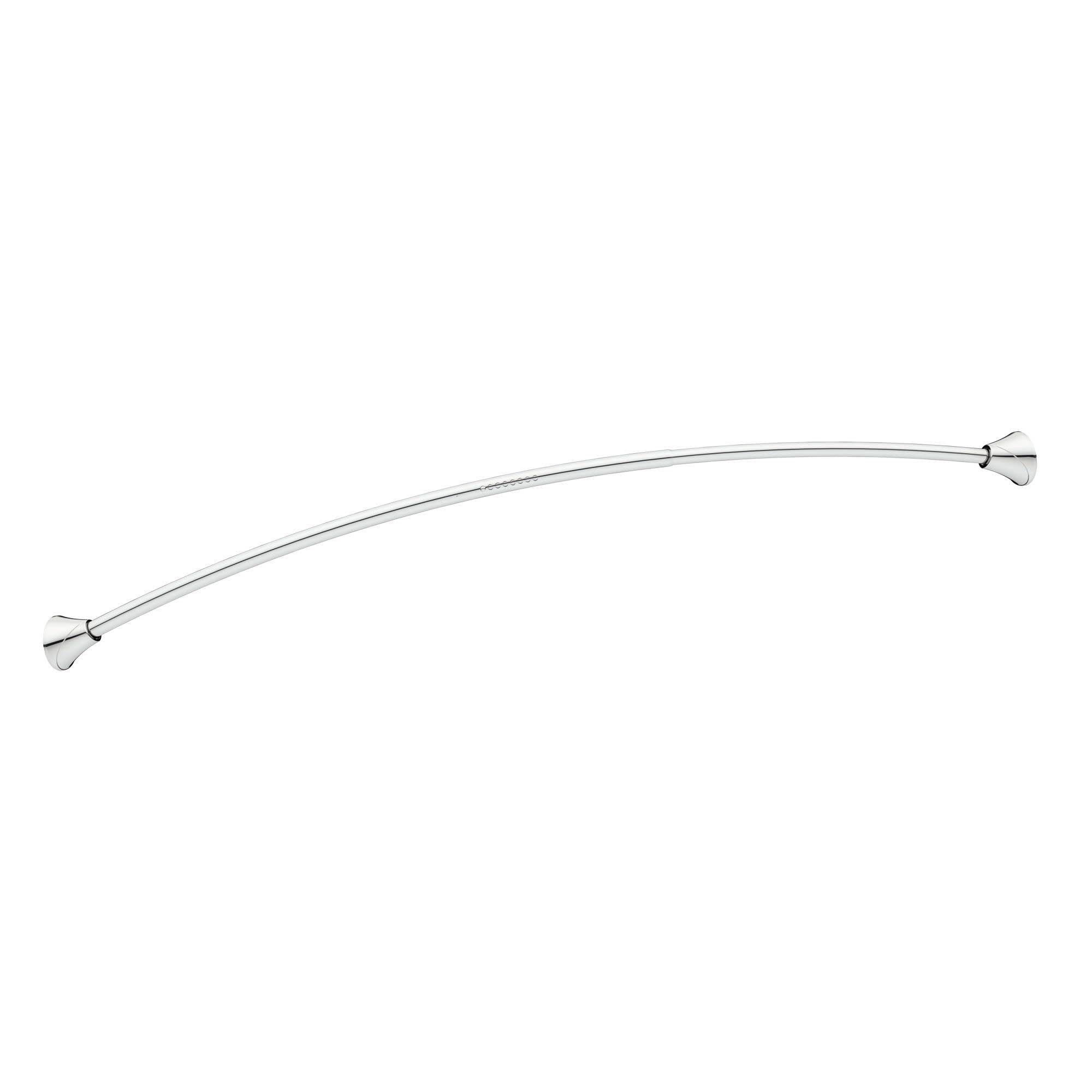 Moen Chrome 5-Foot Adjustable Tension Single Curved Shower Curtain Rod for Bathroom Shower, CSR2172CH