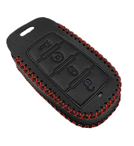 Rpkey Leather Keyless Entry Remote Control Key Fob Cover Case protector For Replacement Fit For 2019-2020 RAM 1500（4-Button）Black