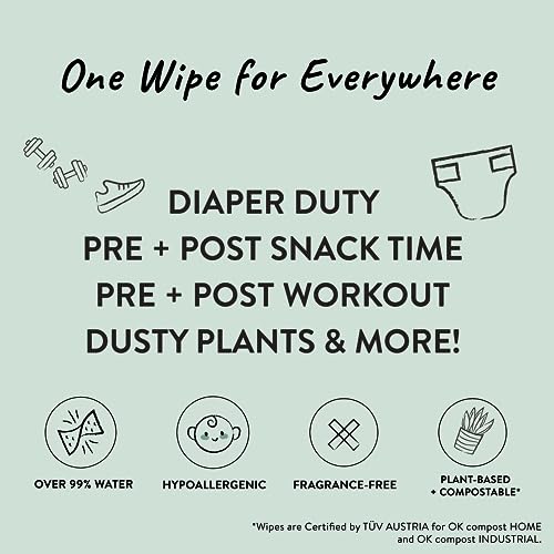 The Honest Company Clean Conscious Unscented Wipes | Over 99% Water, Compostable, Plant-Based, Baby Wipes | Hypoallergenic for Sensitive Skin, EWG Verified | Terrazzo, 36 Count