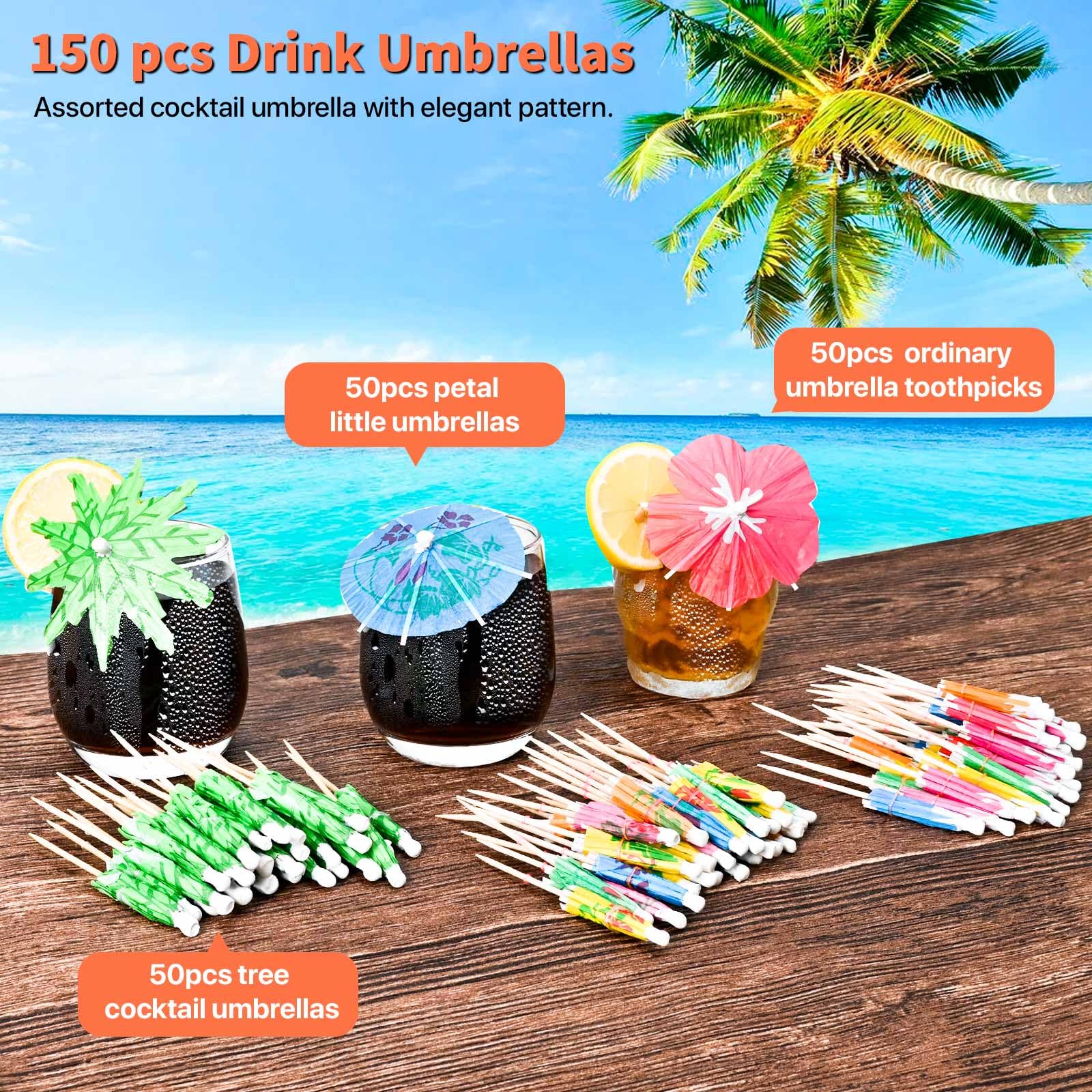 OFCOX Drink Umbrellas, Drink Umbrellas Cocktail Picks, Cocktail Umbrellas, Cocktail Umbrellas for Drinks, Cocktail Decorations for Drinks, Umbrella Drinks Sticks, Mini Umbrellas for Drinks. 150 PCS