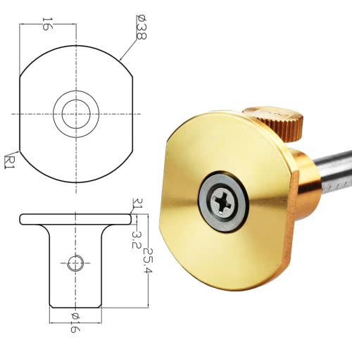 Wheel Marking Gauge Kit with 2 Extra Cutter Wheels and Screws, Small Anti Roll Brass Head, Metric Micro Adjuster Ruler, Woodworking Tools Scriber for Woodworking