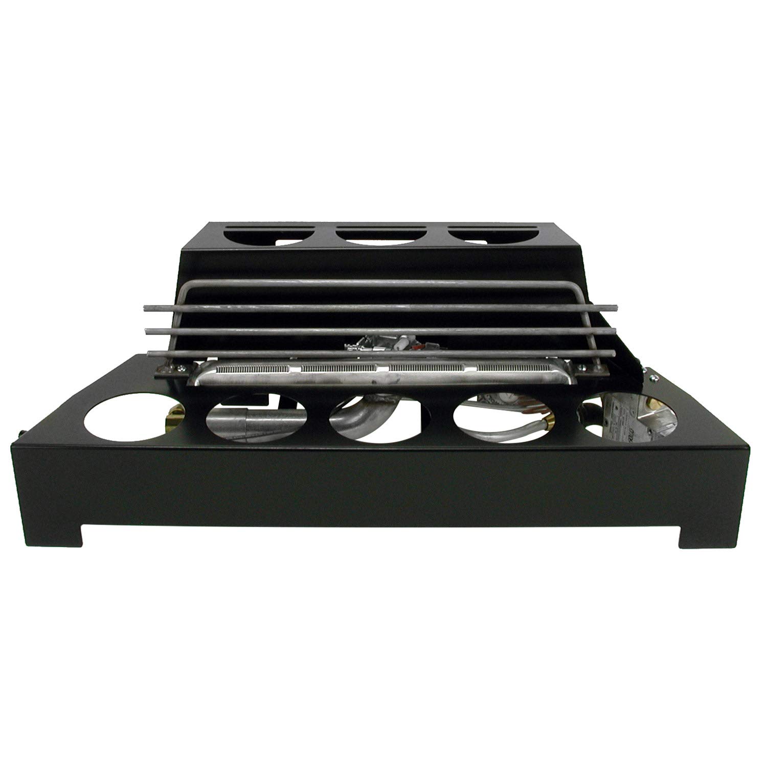 Rasmussen Alterna Vent Free FireBalls Burner Kit (AFB24-BL-AFB24-S-B-N), 24-Inch, Remote Ready Millivolt Safety Pilot, Natural Gas, Smooth FireBalls/12 Pieces/Black