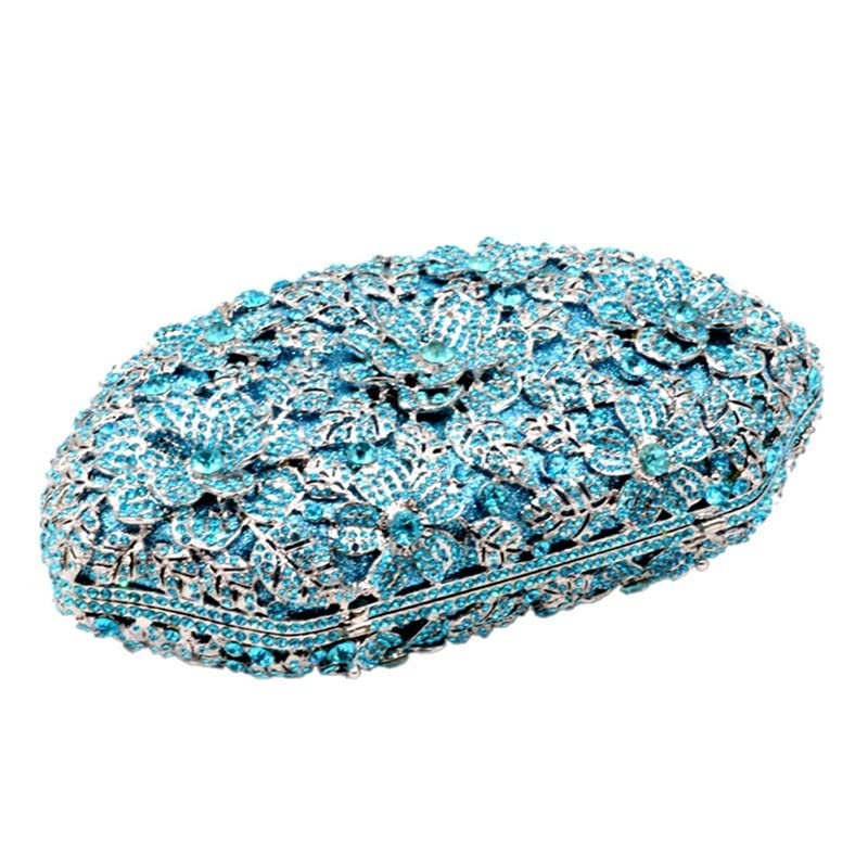 ZHUHW Women Evening Handbag Solid Crystal Flower Purses Chain Wedding Wallet Clutches Bags (Color : A, Size : 1)