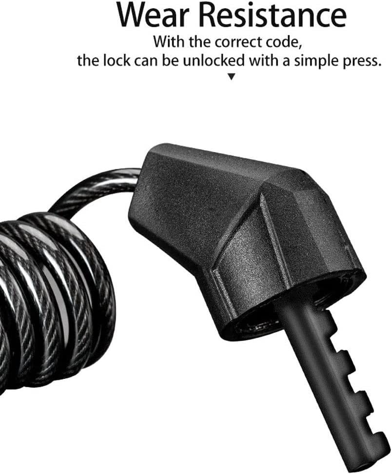 UPPVTE Anti-Theft Bicycle Lock,Cable Helmet Lock Chain Bike Lock Fold Backpack Cycling Password Lock Bike Accessories Anti-Theft Lock (Color : A)