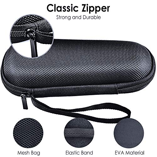 Razor Case - Hard EVA Razor Travel Case Compatible with Men's Razor - Mesh Pocket for Razor Blades [Lightweight Carrying Handle + Durable Zipper] Black