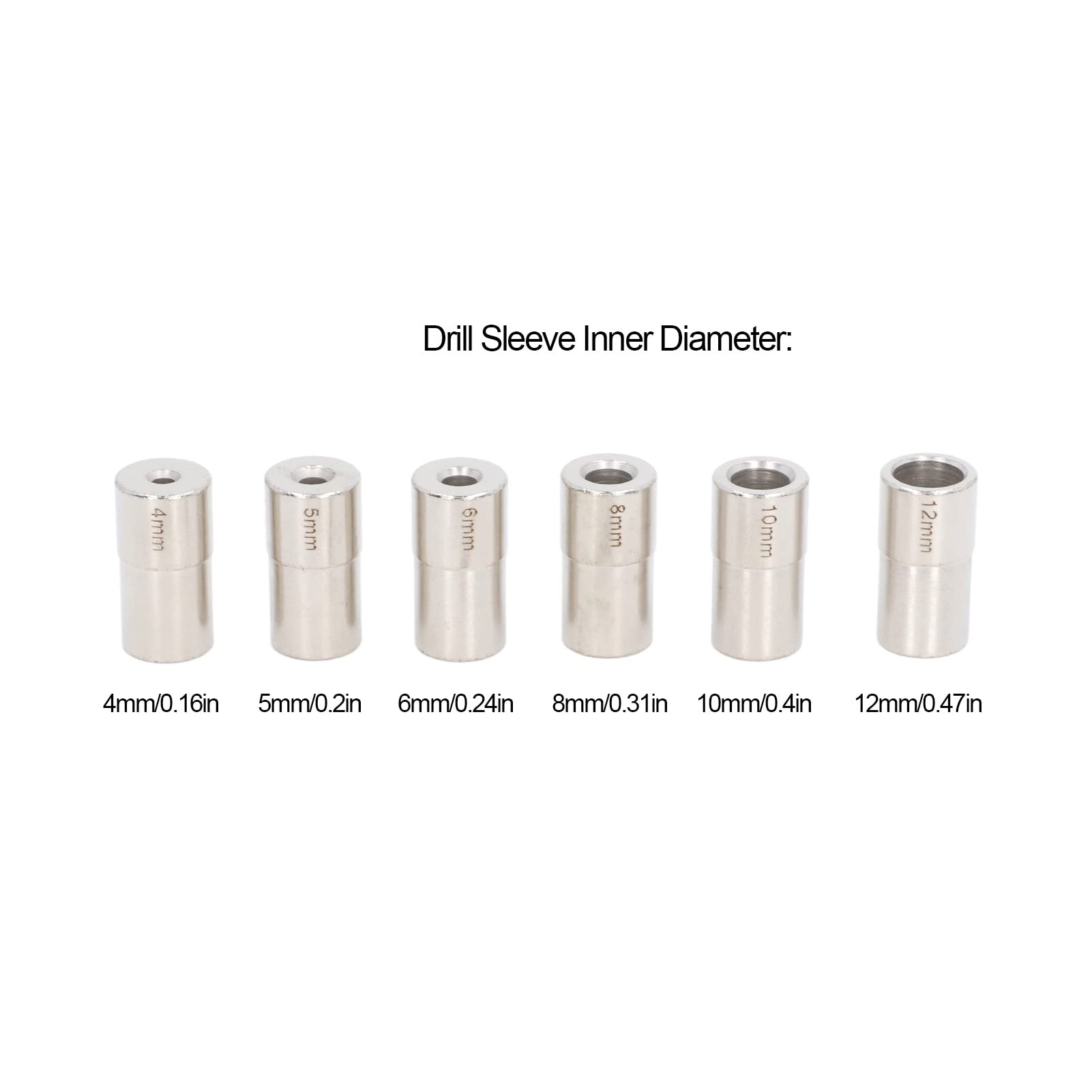 Orenic 8 Pcs Self Centering Dowel Jig Kit, 6 Size Inner Diameter Alloy Steel Drill Bushing Drill Bit Guide Centering Punch Set, Drill Guide Bushings Set, Wood Dowel Jig Woodworking Joints Tools