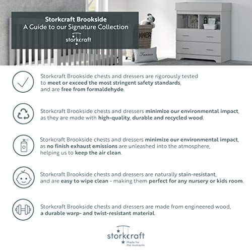 Storkcraft Brookside 6 Drawer Double Dresser (Black) β GREENGUARD Gold Certified, For Nursery, Kids Organizer, Chest of Drawers