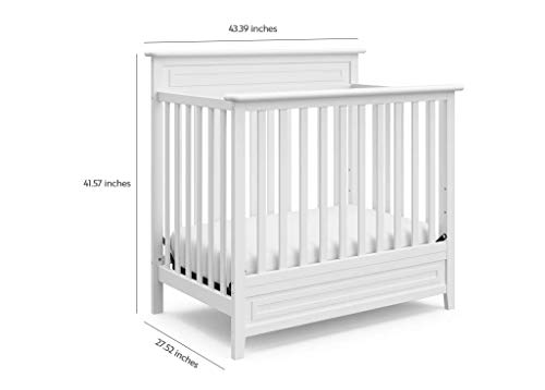 Storkcraft Petal 4-in-1 Convertible Mini Crib (White) β GREENGUARD Gold Certified, Converts to Daybed and Twin-Size Bed, Includes Bonus 2.75-inch Mini Crib Mattress, Mini Crib with Mattress Included