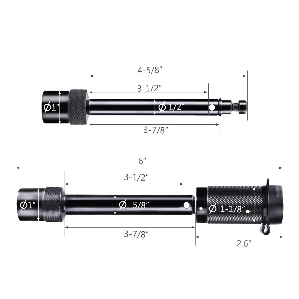 MICTUNING Trailer Hitch Lock Pin Set 5/8 and 1/2 Inch with One Locking System Anti-Rattle for Class I,II,III,IV,V Hitches