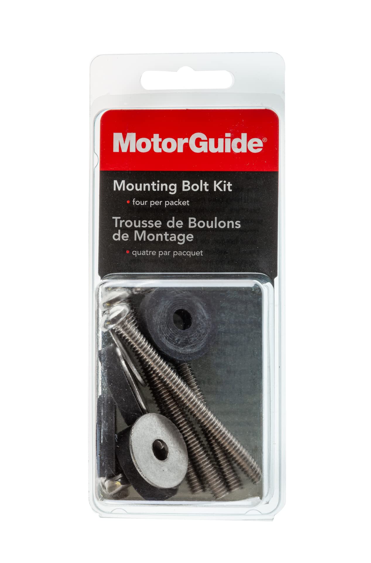 MotorGuide 8M4000873 Trolling Motor Mounting Kit β for Bow-Mount Brackets β Set of 4 Screws, Washers, Rubber Washers & Nuts