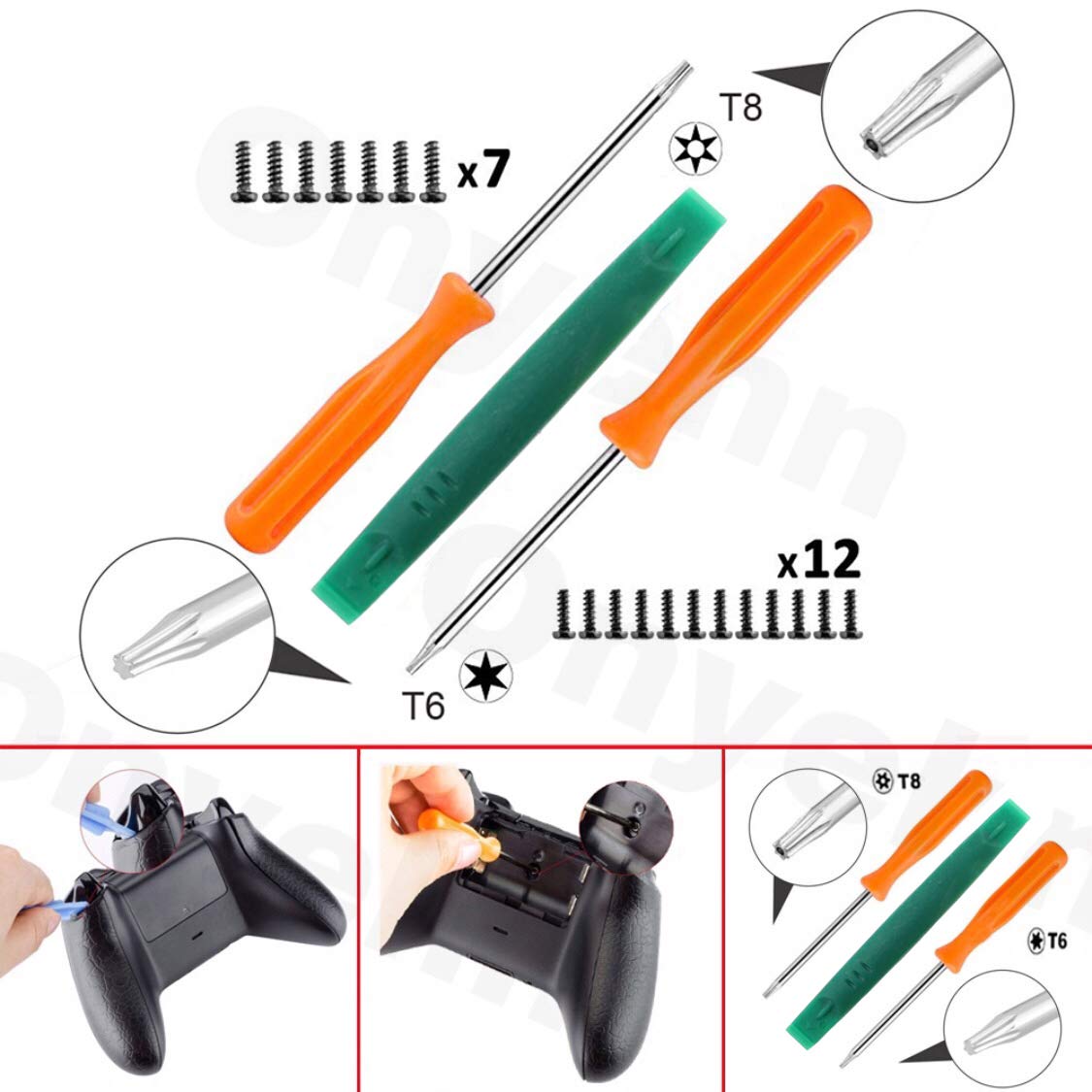 Onyehn 3pcs Replacement Headphone Jack Plug Port 3.5mm Headset Connector Port Socket(with Screw Repair kit) for Xbox ONE S Wireless Controller Model 1708 Replacement (3 Pack)