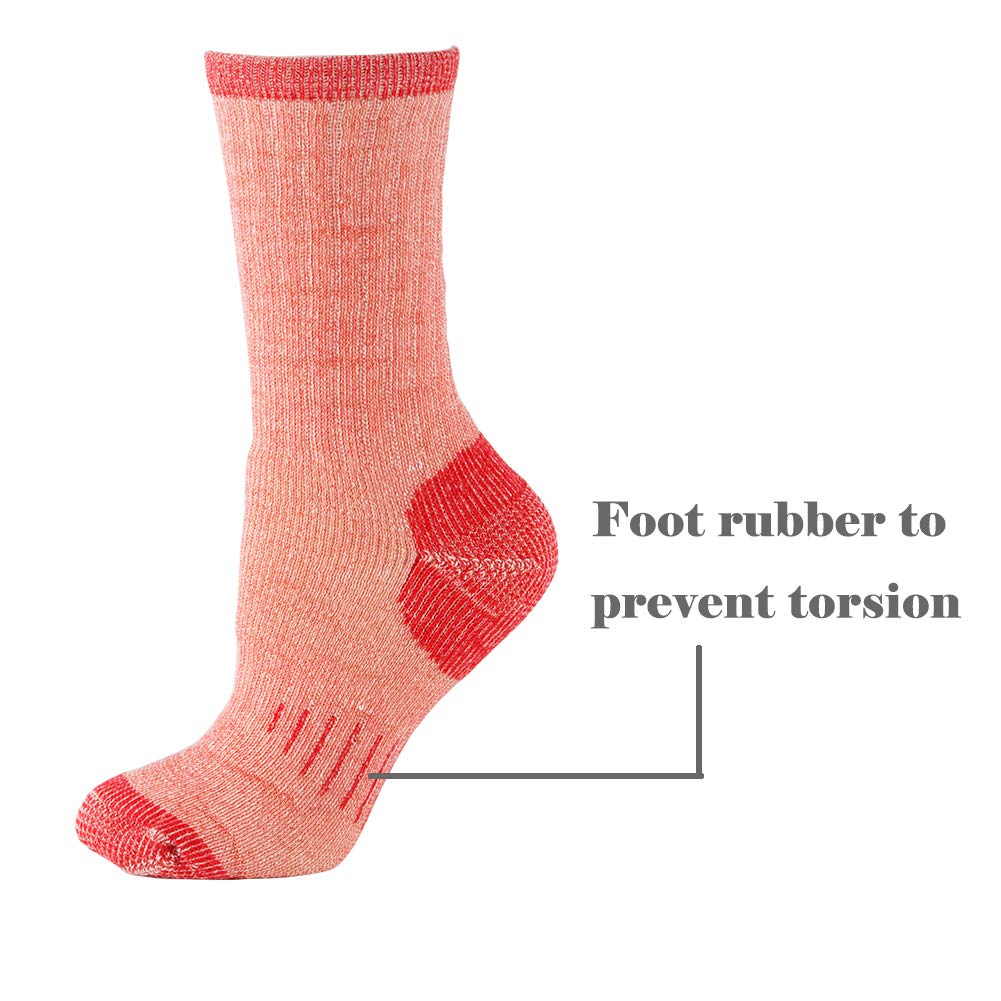 NEVSNEV 4pairs 70% Merino Warm Wool Women Crew Socks - Hiking Outdoor Athletic Thermal Thickening Cushion 9-11