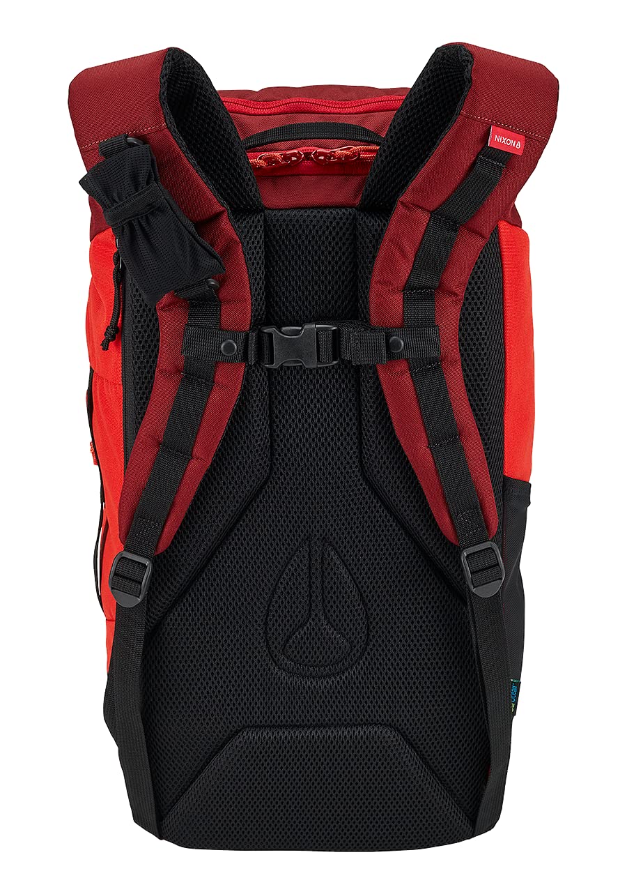 NIXON Hauler 25L Backpack - Burgundy/Fire - Made with REPREVE® Our Ocean™ and REPREVE® recycled plastics.