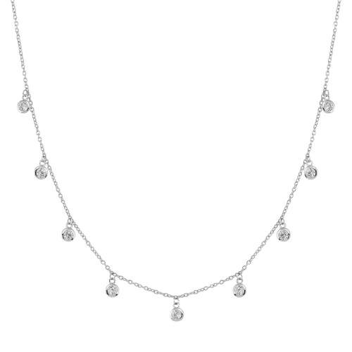 Silpada 'Marvel Around' Cubic Zirconia Necklace in Sterling Silver, 15" + 2"