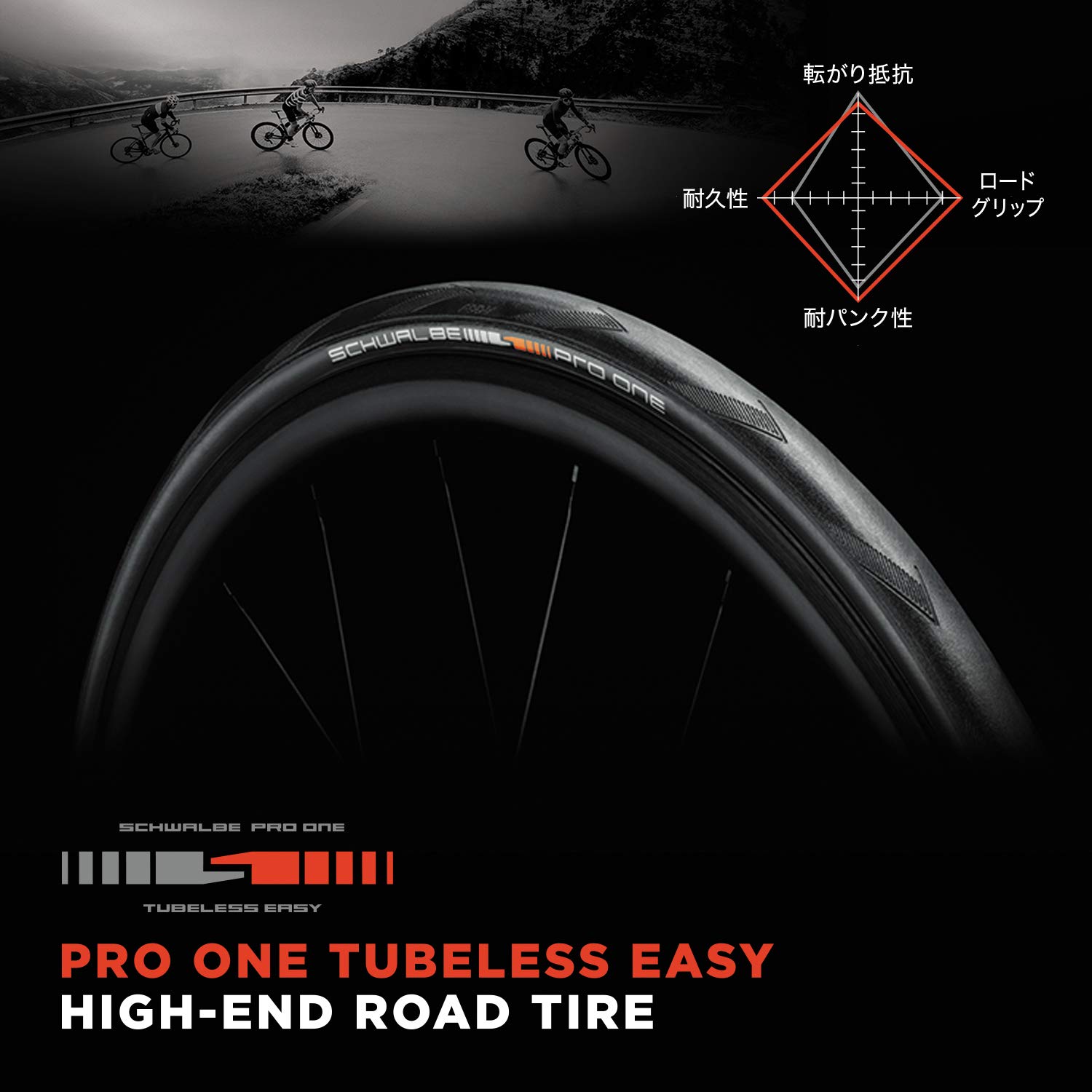 Schwalbe - Pro One Road Race Tubeless Folding Bike Tire | 700c x 32 | Black/Tan Sidewall, Single Tire