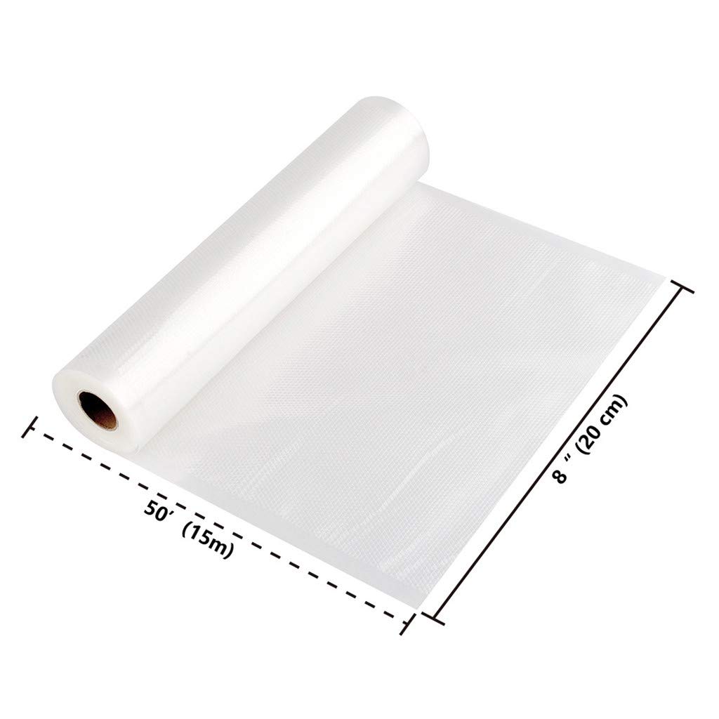 Vacuum Sealer Bags Rolls, 4 Rolls Food Storage BPA Free, Heavy Duty 2 Rolls 11β X 50'+2Rolls 8β X 50' Food Bag Great for Vacuum Seal Storage, Meal Prep, Sous Vide, White