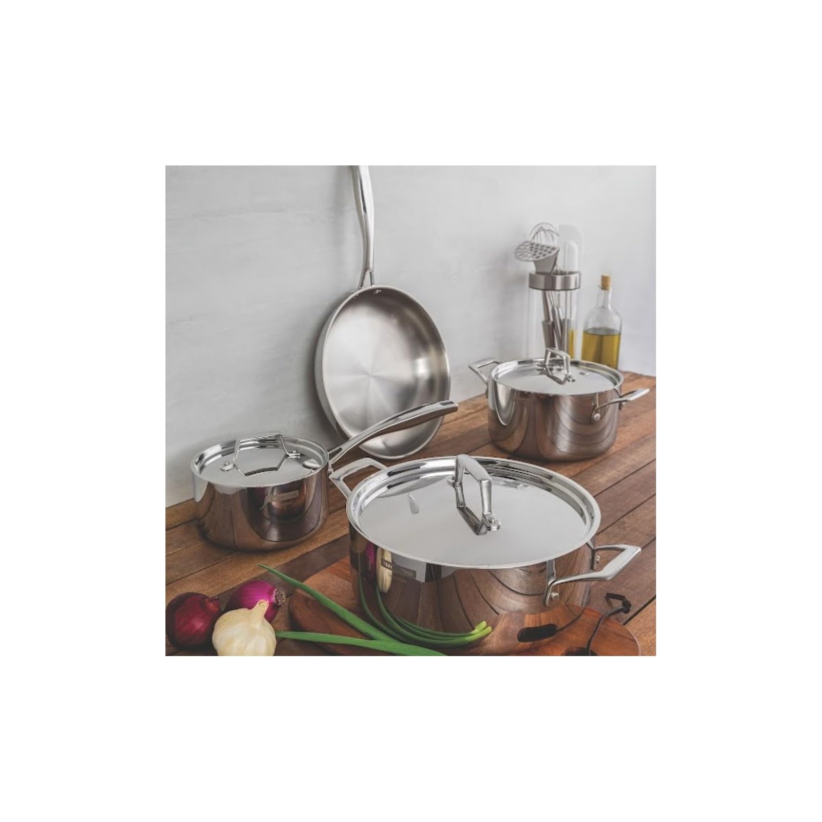 Tramontina Grano Frying Pan Stainless Steel for Induction, Electric, Gas and Ceramic Glass Hobs, Cookware, Kitchen, 26 cm, 2.2 litres, 62155260