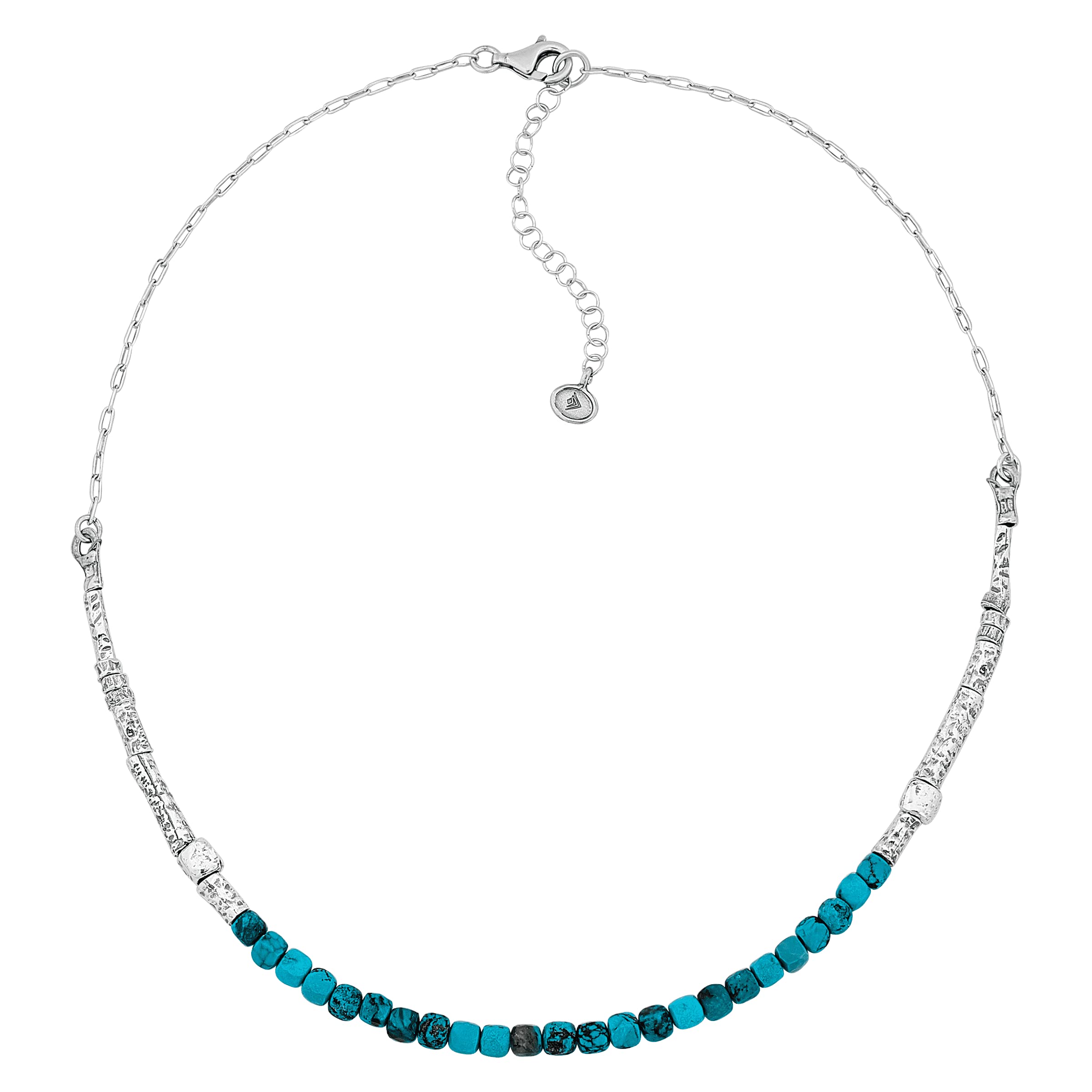 Silpada 'Mystic Beauty' Turquoise and Hematite Necklace in Sterling Silver, 16" + 2"