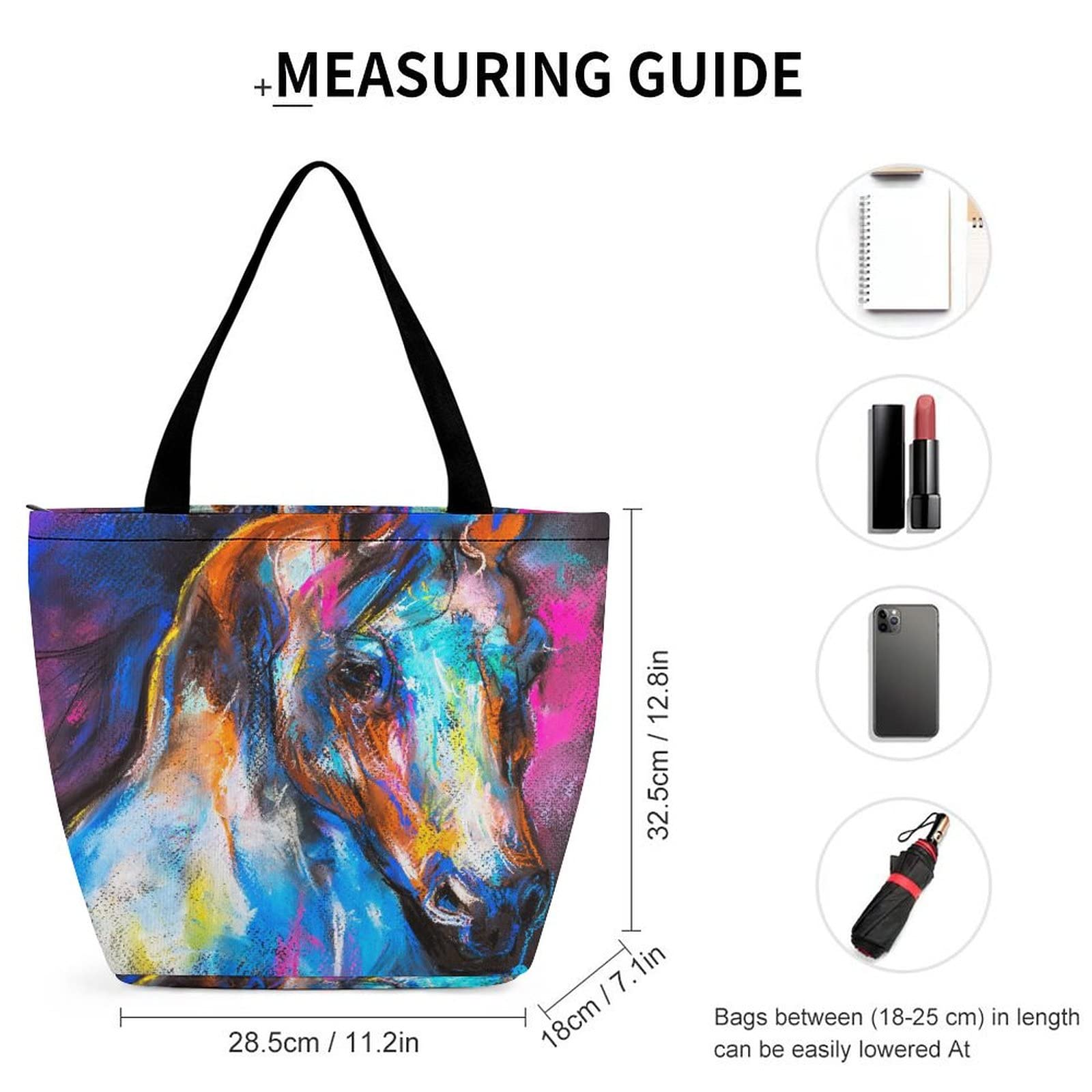 Wangsxing Handbag Women Watercolor Horse Shopping Tote Shoulder Bag