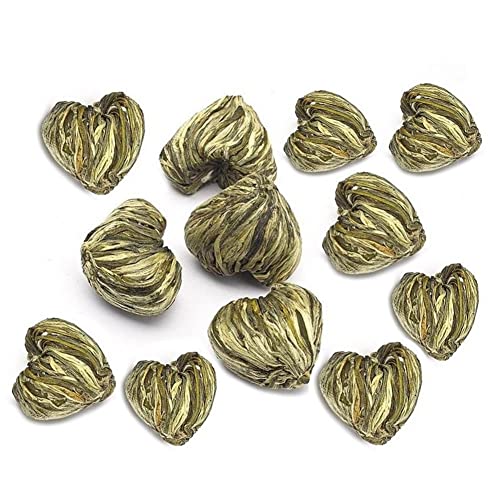 Teabloom Heart-Shaped Flowering Teas β 12 Assorted Blooming Tea Flowers β Green Tea + Jasmine, Pomegranate, Strawberry, Rose, Litchi & Peach