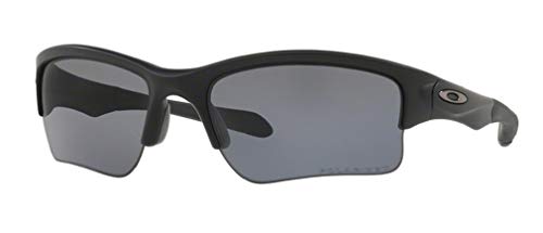 Oakley Quarter Jacket OO9200 920007 61M Matte Black/Grey Polarized Sunglasses For Juniors+BUNDLE Accessory Leash Kit + BUNDLE with Designer iWear Eyewear Kit
