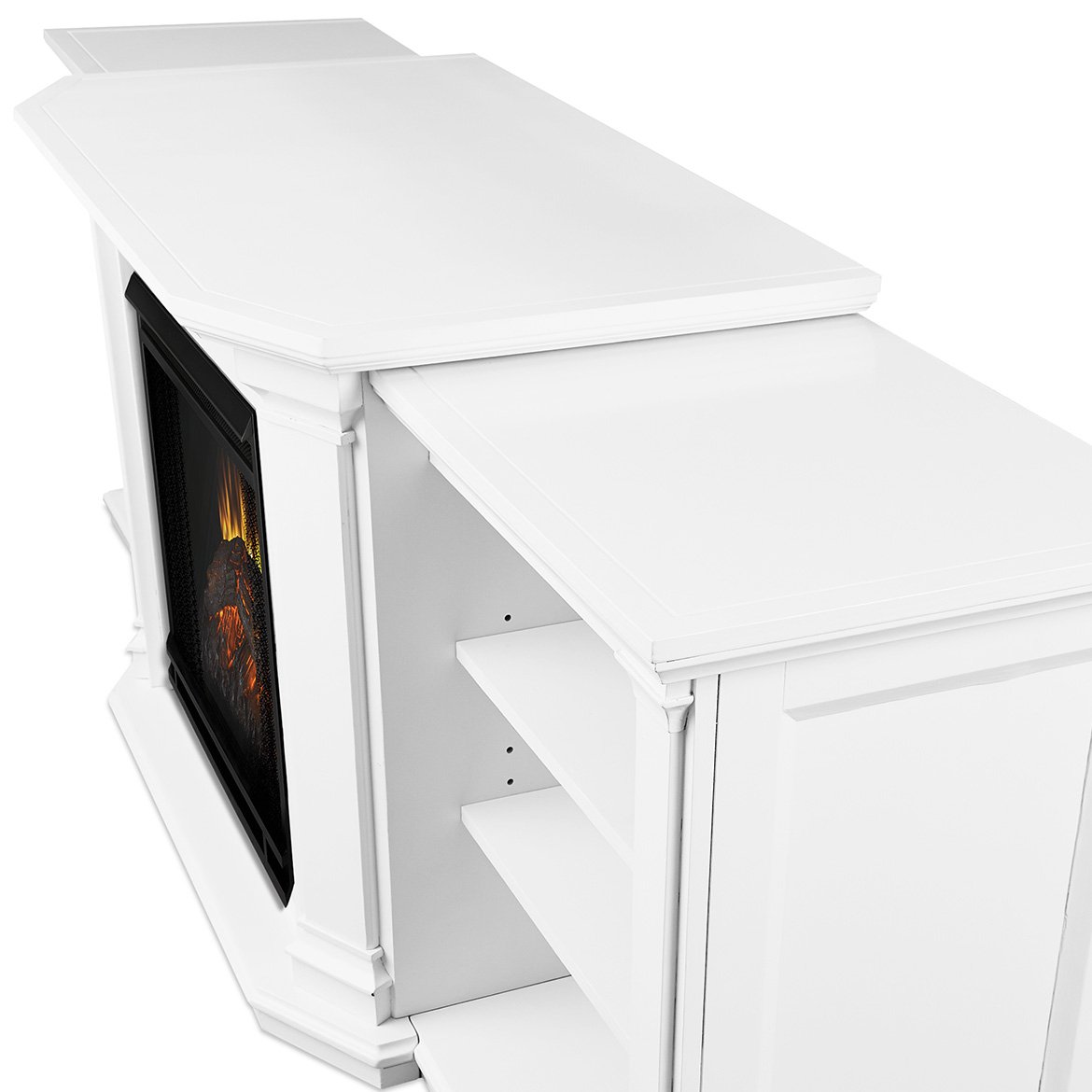 Real Flame 7930E-W Entertainment Valmont Electric Fireplace in White, Large