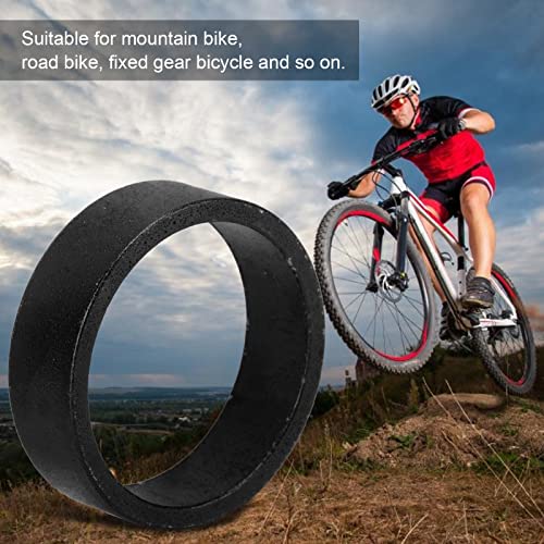 Shanrya Road Bike Headset Washer, Fine Workmanship Bicycle Headset Spacer Glossy Environmental Protection for Cycling(Black)