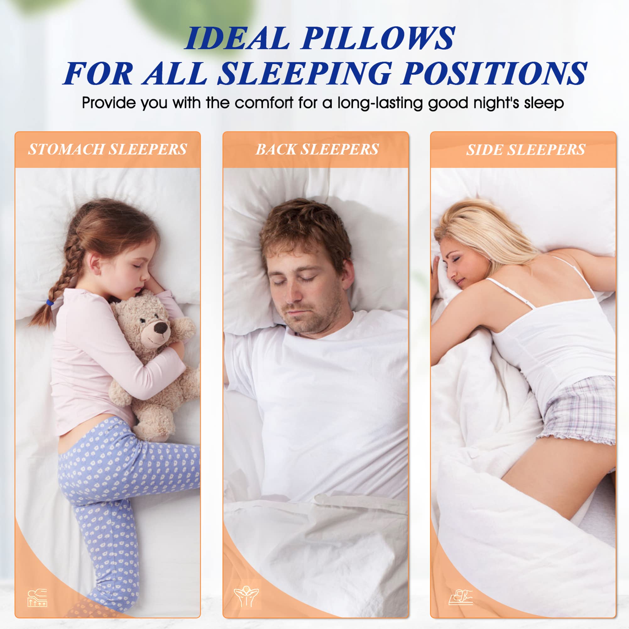 MZOIMZO Supportive Firm Bed Pillows for Sleeping- King Size, Set of 2, Cooling Hotel Quality with Premium Soft Down Alternative Fill for Back, Stomach or Side Sleepers, 20''x34''