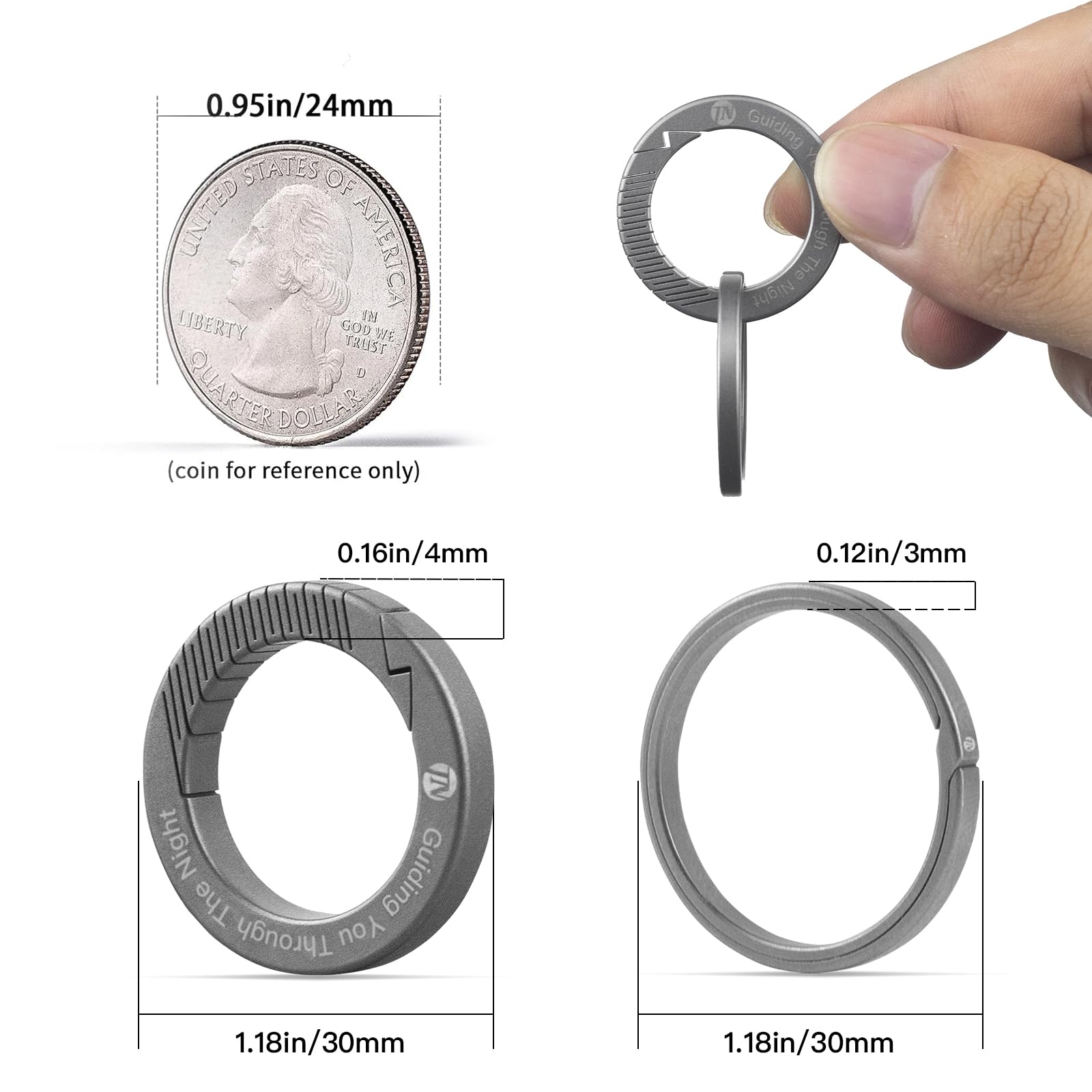 ThruNite Titanium Quick Release Keychain, Detachable Key Chains Men, Car Key Chain, Pull Apart Key Rings for Men and Women