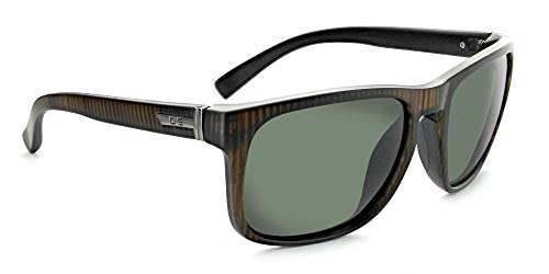 Optic Nerve ONE Ziggy Polarized Sunglasses: Matte Vertical Driftwood Demi with Gray Lens