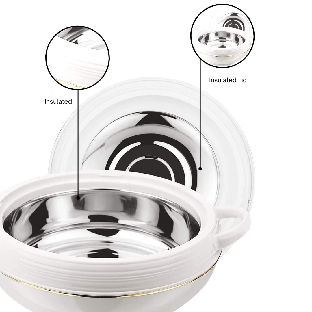 Tmvel Ambient Insulated Casserole Hot Pot Hot Pack Food Warmer 3 Pieces Set (Beige) 1.6 L, 2.5 L, 3.5 L