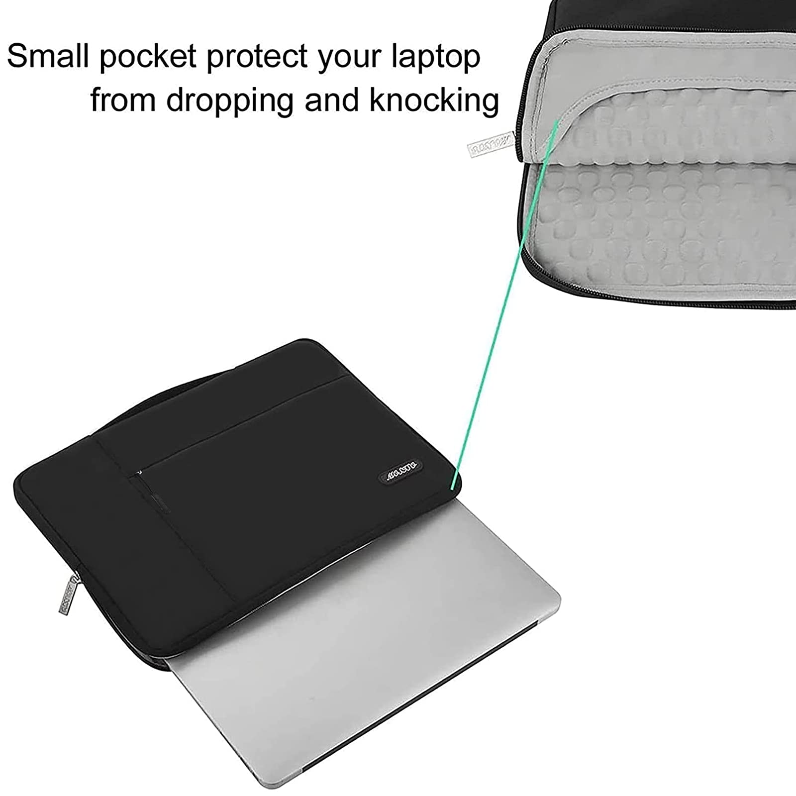 MOSISO Laptop Sleeve Compatible with MacBook Air/Pro, 13-13.3 inch Notebook, Compatible with MacBook Pro 14 inch M3 M2 M1 Chip Pro Max 2024-2021, Polyester Multifunctional Briefcase Bag, Black