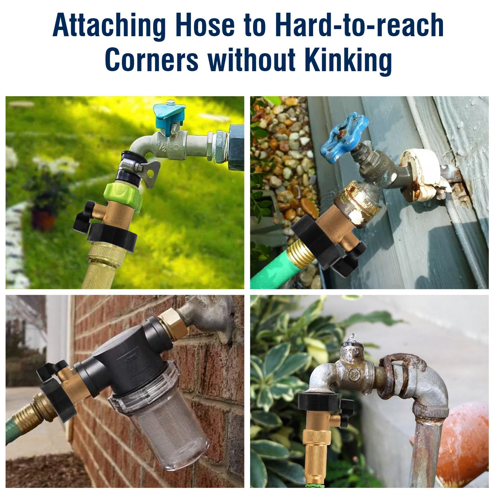 Nraxiot 2PCS Garden Hose Shut Off Valve, Durable Hose Shutoff Valve,Premium 3/4 Brass Shut Off Valve for Garden Hose,Water Hose Shut Off Valve for Household Cleaning