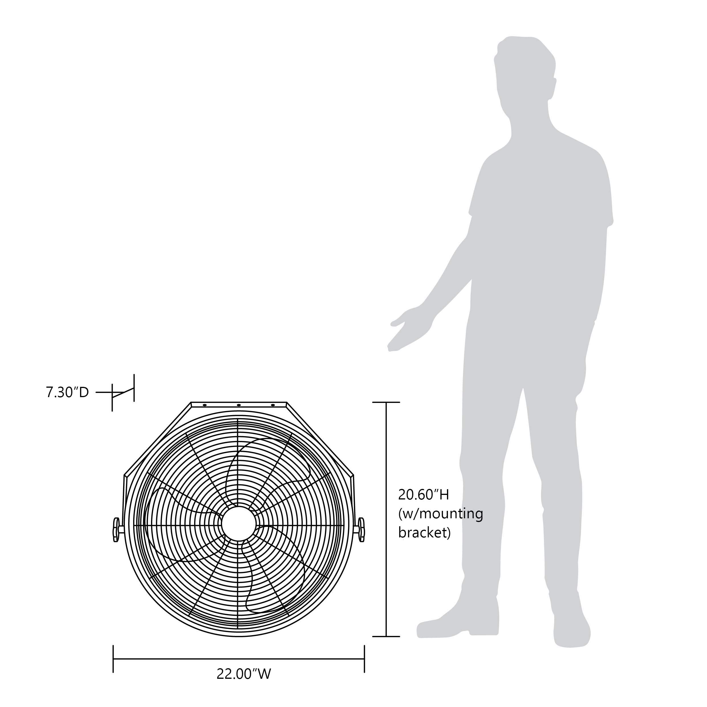 NewAir 18” Outdoor High Velocity Wall Mounted Fan with 3 Fan Speeds and Adjustable Tilt Head, NIF18WBK01