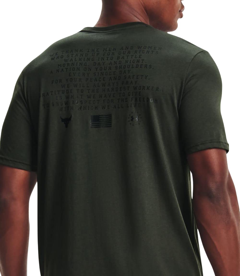 Under Armour Mens UA Project Rock T-Shirt (as1, Alpha, xx_l, Regular, Regular, Vet Day Baroque Green/Black 310)