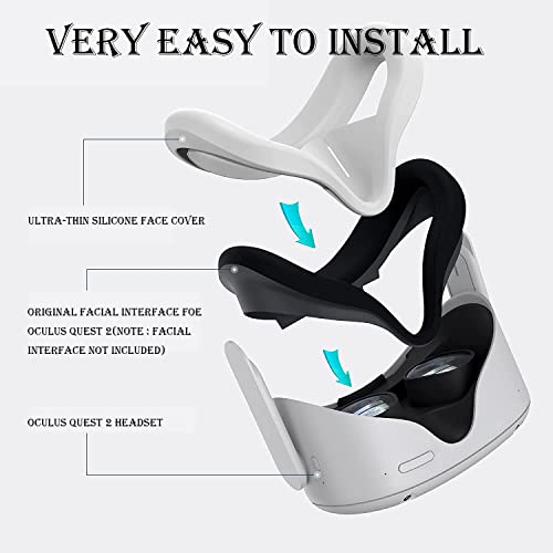 Silicone Controller Grip Cover and Face Cover, VR Quest 2 Accessories