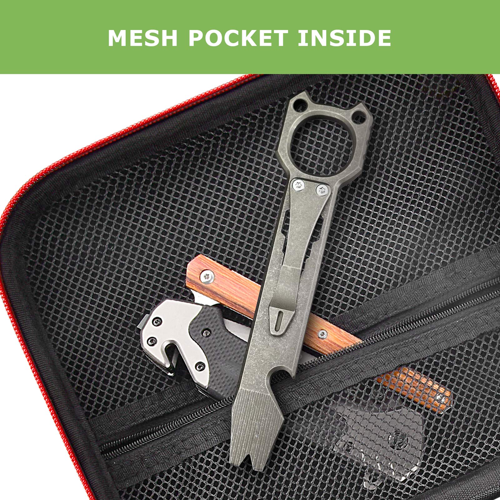 Pocket Knife Display Case with 10 Slots, Knife Case, Folding Knife Holder Organizer, Butterfly Knife Storage Carrier, Knives Collection Protector for Survival Tactical EDC Mini Knife (Box Only)