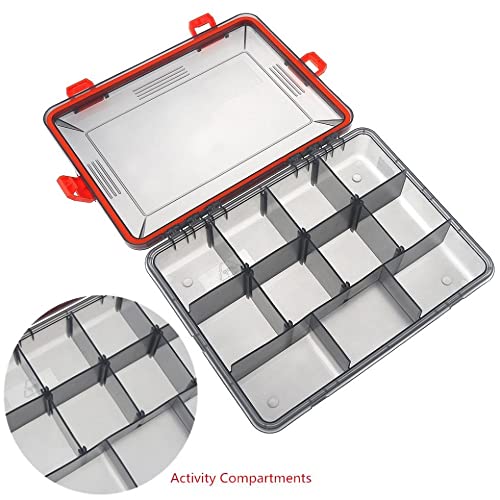 Waterproof Seal 21.5cm x 16.5cm x 4.6cm Activity 11 Compartments Fishing Tackle Box for Fishing Hook Swivel Lures Accessories