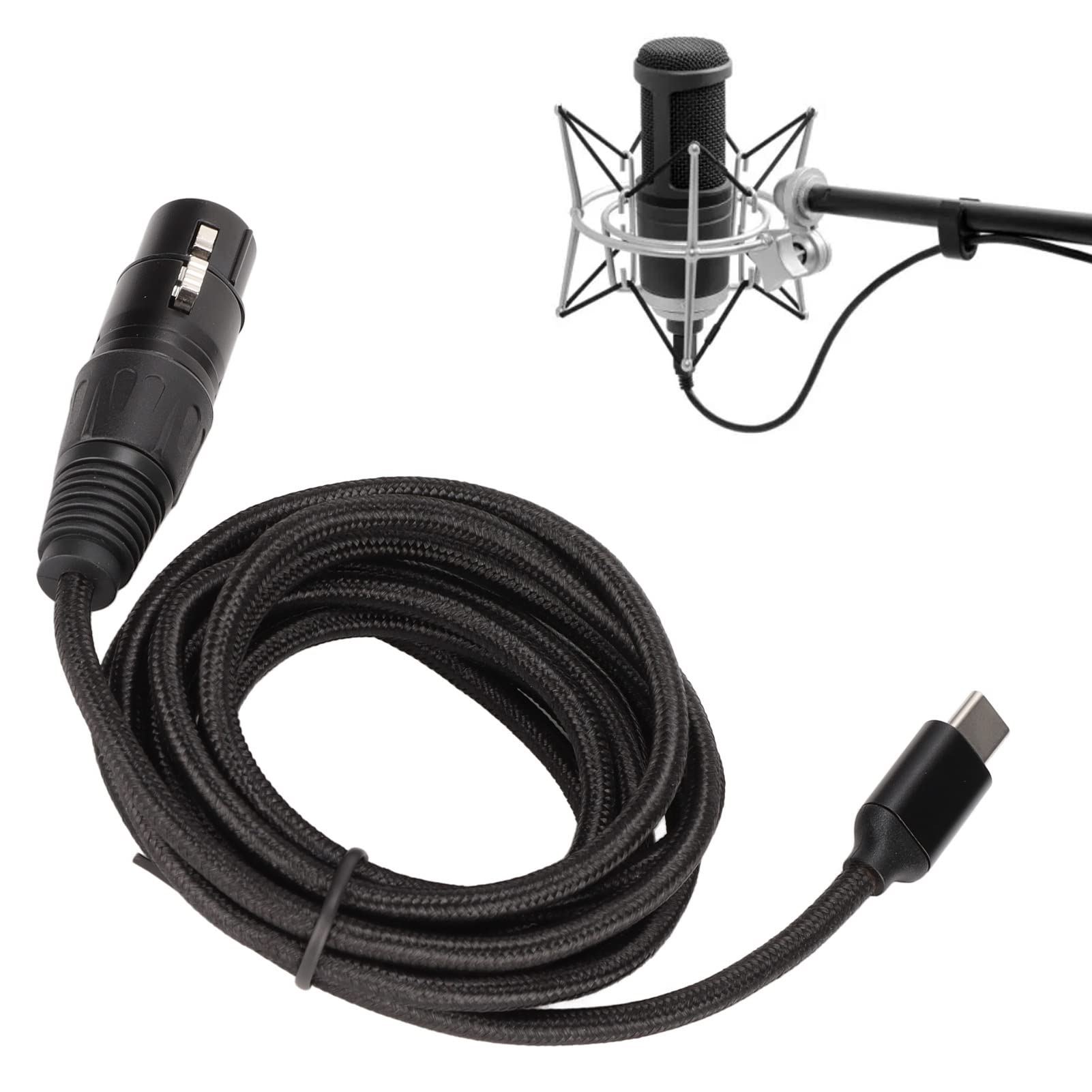 USB C to XLR Female Cable,XLR Male to Female Balanced Microphone Cord USB Microphone Cable Compatible with Phones Tablets(9.8ft)