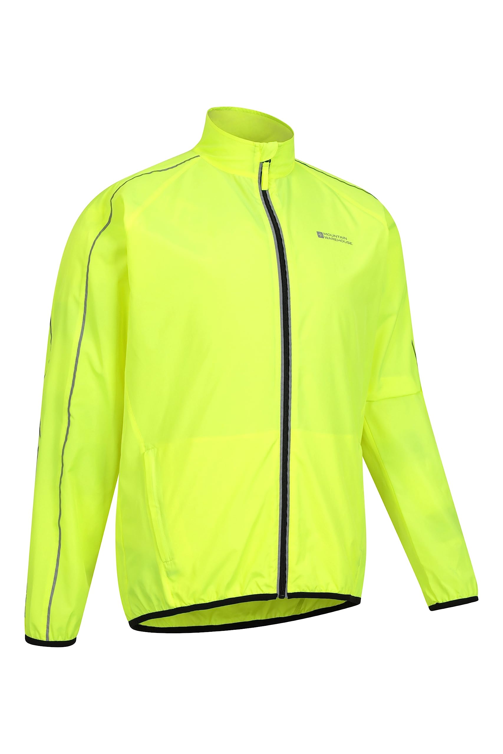 Mountain Warehouse Force Mens Reflective Water-Resistant Running Jacket Yellow Small