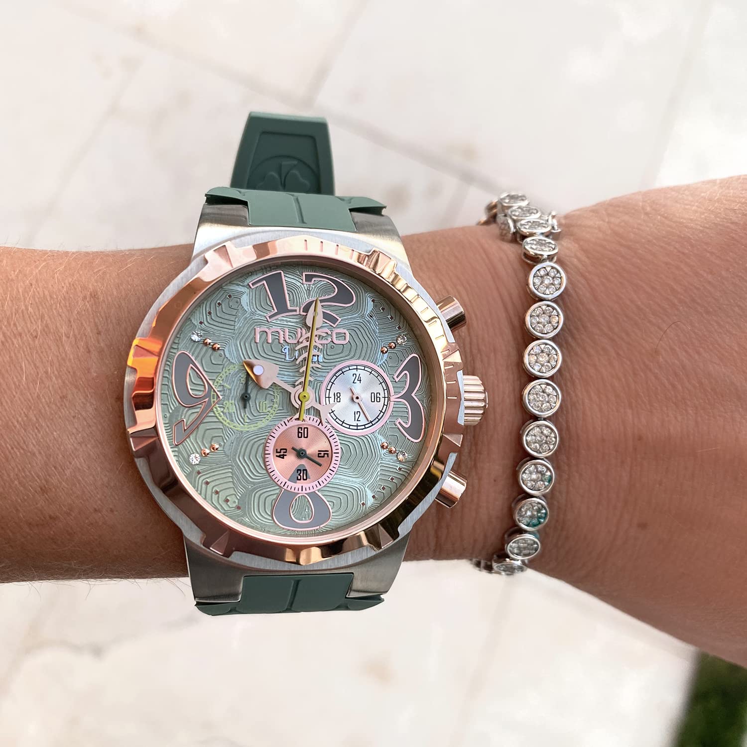MULCO Lush Rio Watches for Women Quartz Analog Movement Tortoise Embossed - Texture Color Accent - Mineral Anti Scratching Coating and Water Resistant