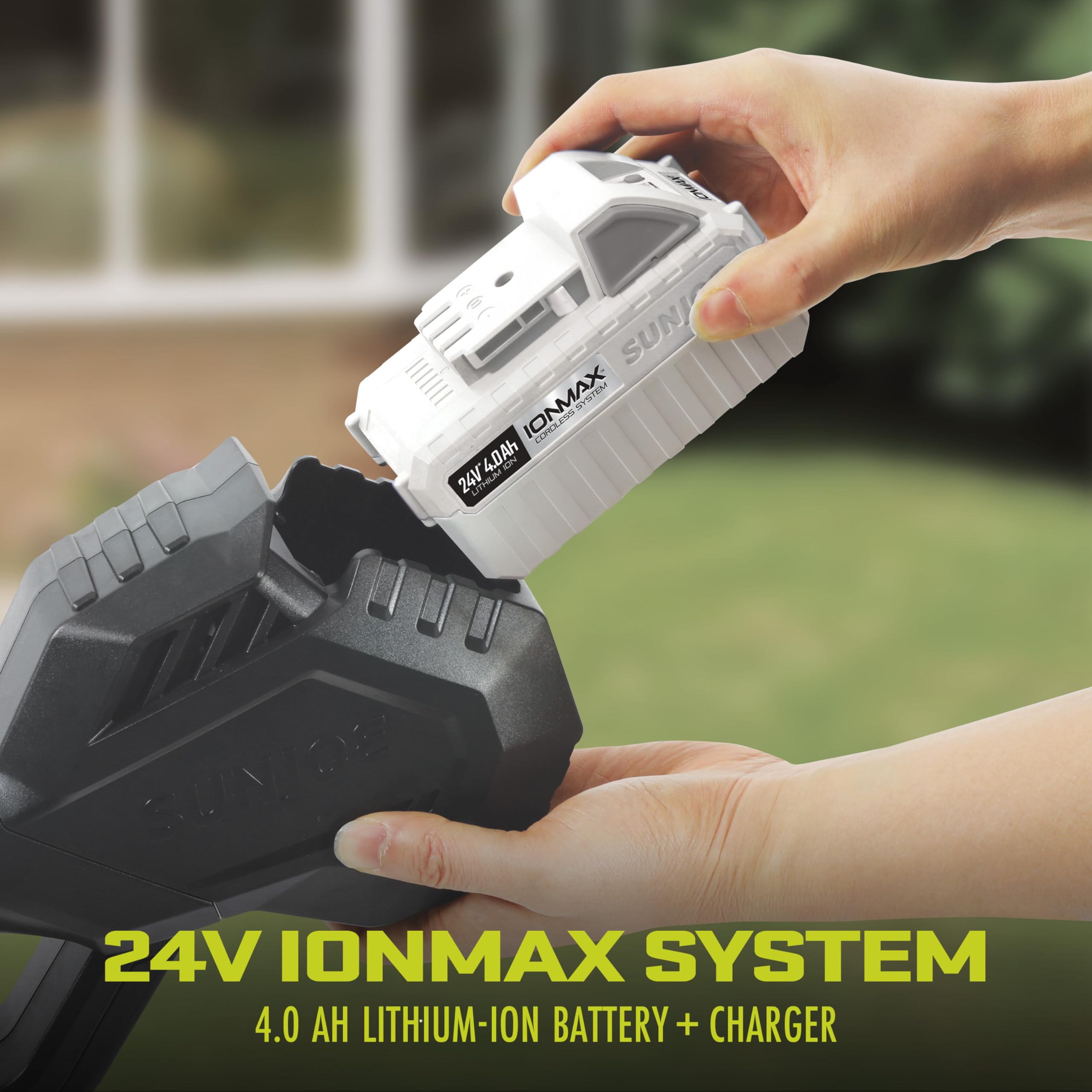 Sun Joe 24V-ST14 24-Volt IONMAX Cordless Dual Line String Trimmer Kit, W/ 4.0-Ah Battery and Charger, 12-Inch
