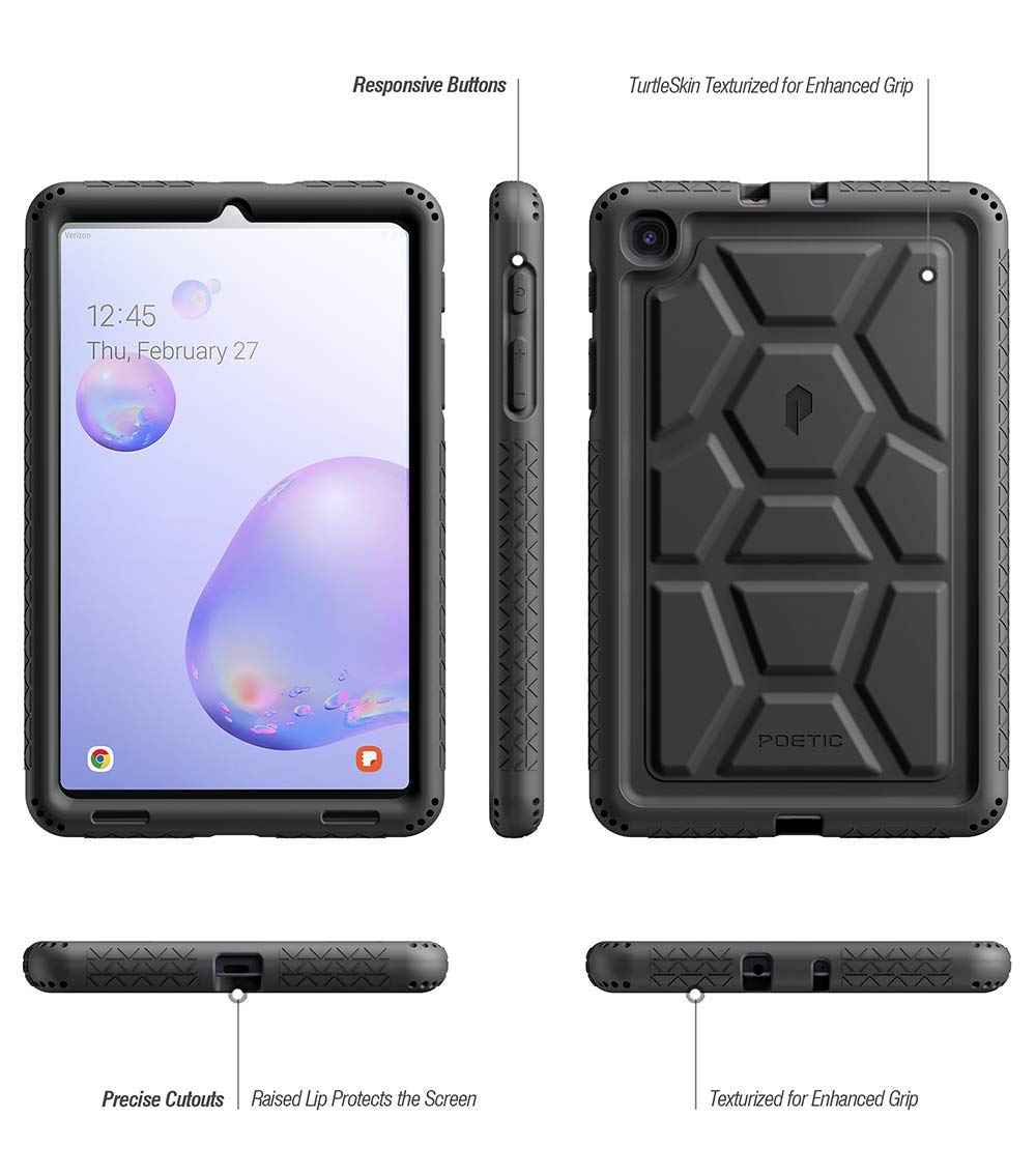 Poetic TurtleSkin Series Designed for Samsung Galaxy Tab A 8.4 2020 Tablet Case, Model SM-T307, Heavy Duty Shockproof Kids Friendly Silicone Case Cover, Black