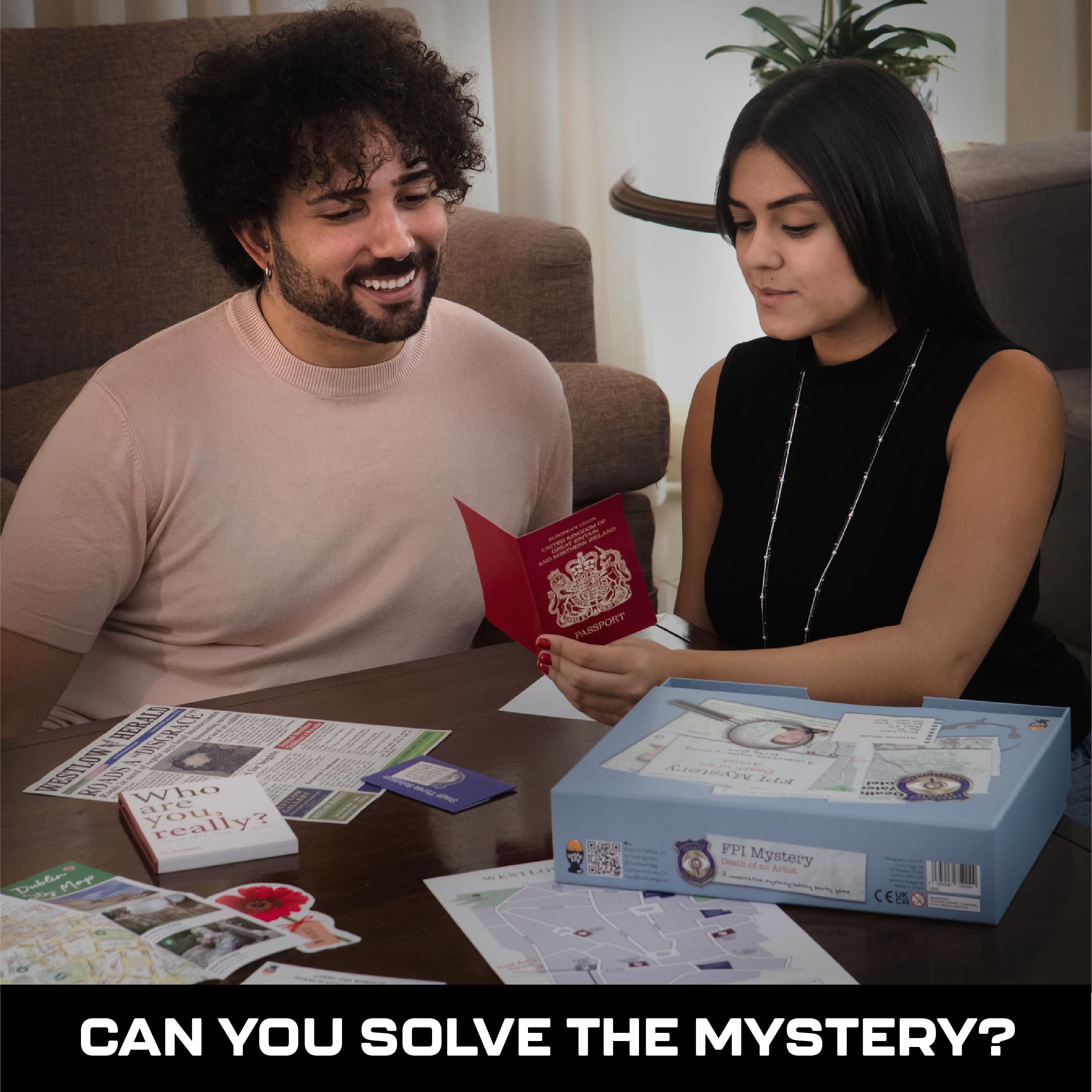 Unsolved Murder Mystery Game - FPI Mystery: Death of an Artist - Unsolved Case Files, Cold Case Detective Game for Adults & Teens - Solo, 2 Player, or Group Board Game, Hunt Killer, Dinner Party