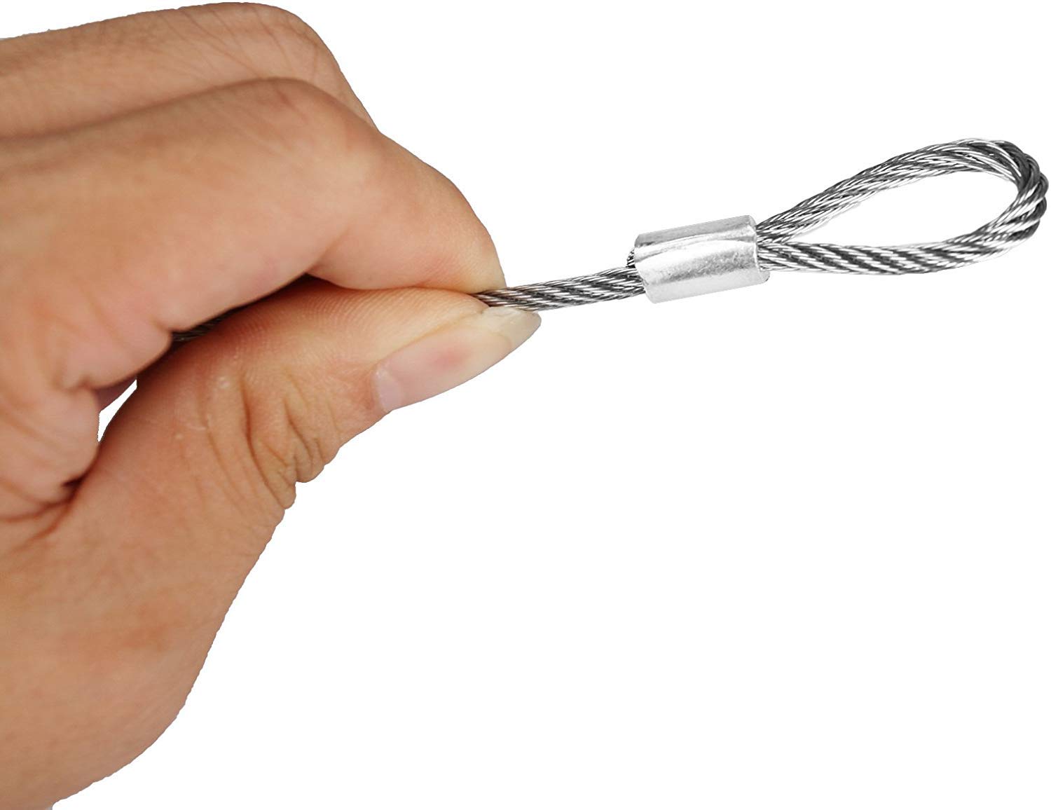 MOUNTAIN_ARK Safety Security 110lb. 25.5" Stainless Steel Cables for Stage Lighting (Silver 20 Pack) (Buckle End and Looped End)