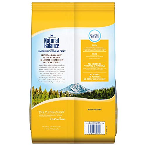 Natural Balance Limited Ingredient Diets Green Pea & Duck Formula Dry Cat Food, 5 lbs.